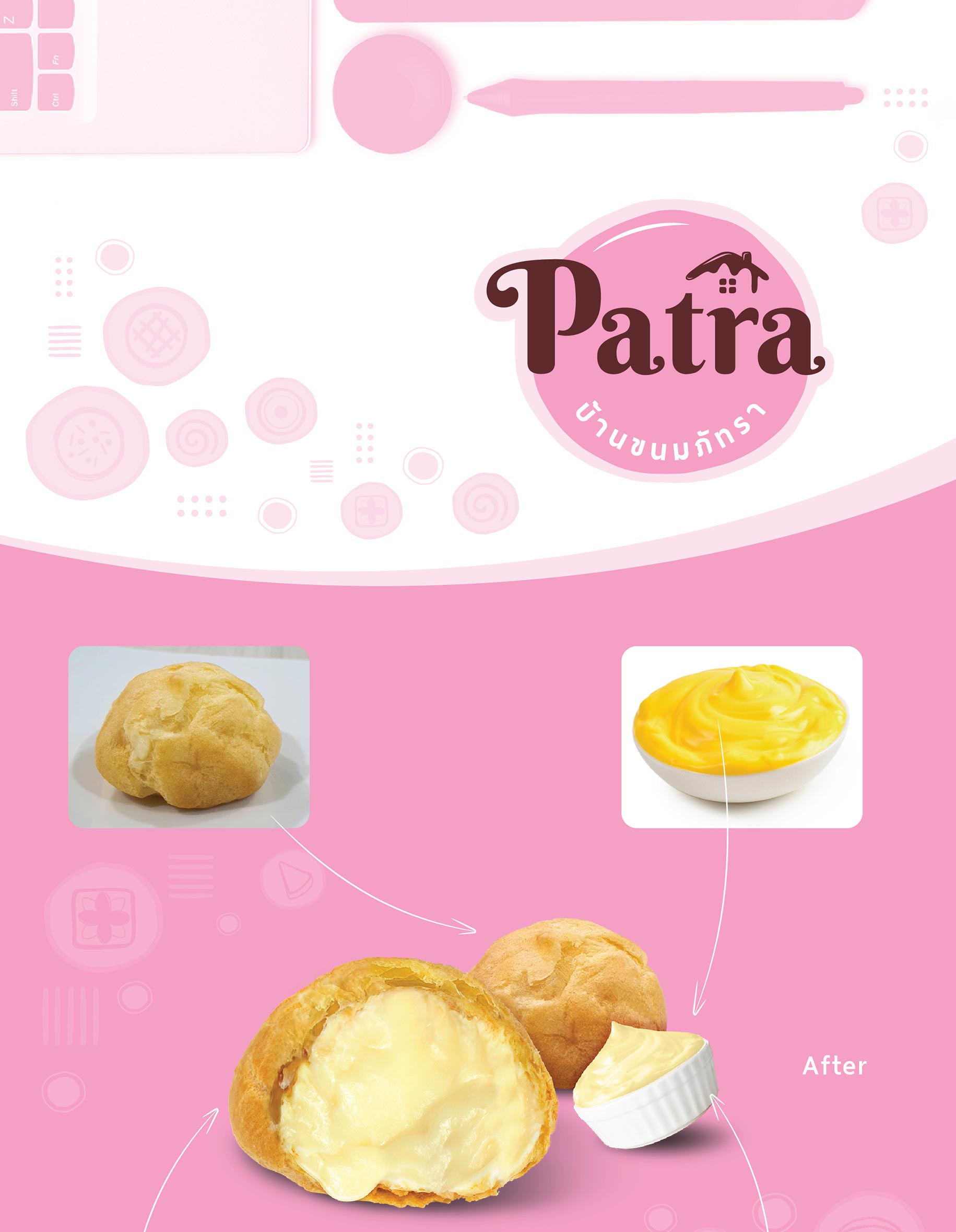 Baan Kanom Patra – Eclairs : Photo shooting and Retouching - strategic design agency