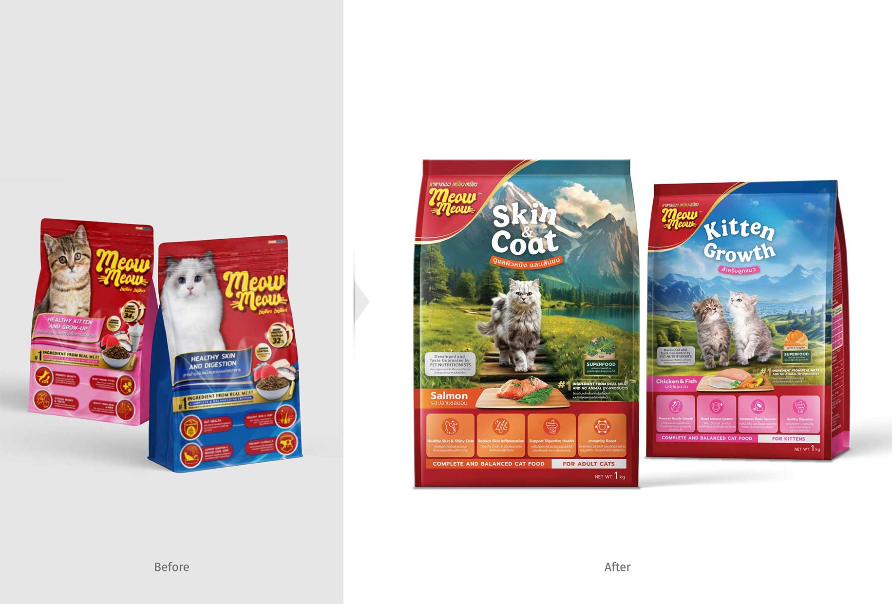 Meow Meow - Cat Food : Packaging Design Project - strategic design agency